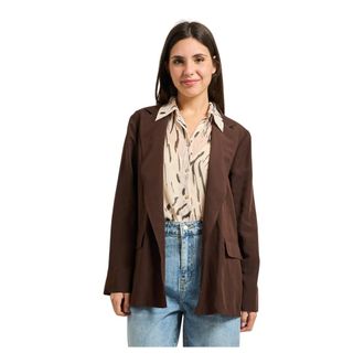 Pennyblack Femme, Vestes, Brun, Taille: 44 FR Blazer en m&eacute;lange de lin