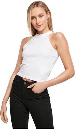 Build Your Brand Ladies Turtleneck Short Top T-Shirt, Blanc, XXXXXL Femme