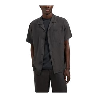 Olaf Hussein Linen Blend SS Shirt - - Shirts - Herren - Schwarzk - S