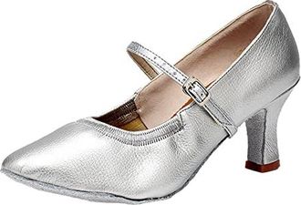 Generic 2026 Party Goers Femmes Talon 7 cm Haut Danse Moderne Talons bloc Chaton Respirant Coupe Large Entretien Invité Mariage Confort Mary Jane Femmes Sangl