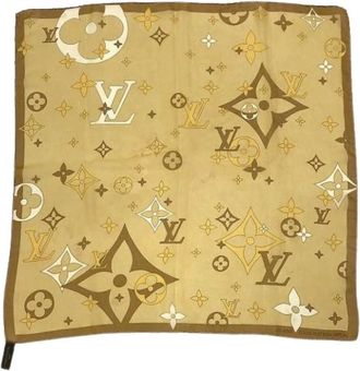 Louis Vuitton unisex, Pre-owned, Brun, Taille: ONE Size Foulard en soie Pre-owned