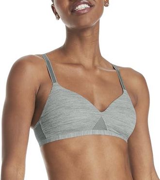 Hanes Womens Oh So Light Comfort Wire Free, Coolest Grey Heather Print, L