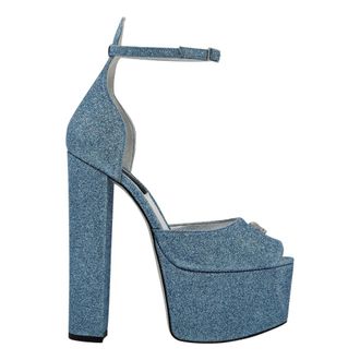 Philipp Plein Femme, Chaussures, Bleu, Taille: 39 EU High Heel Sandales