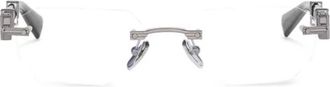 Balmain Homme, Accessoires, Gris, Taille: 55 MM Geometric-frame Rimless Lunettes