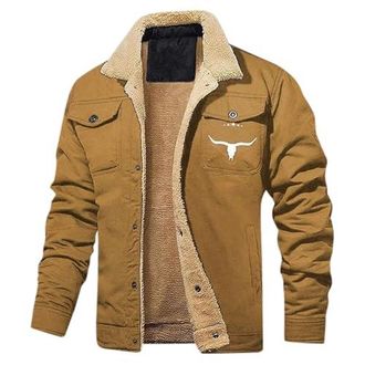 Generic Blouson Veste Homme Duffle Coat Beige Homme Blouson en Cuir Homme Marron Gilet Jean sans Manche Homme Veste Imperm&eacute;Able Homme Veste Laine Hiver Homme 
