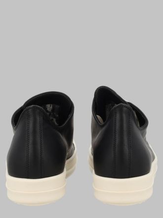 Rick Owens Smooth Leather Low-Top Sneakers - Black