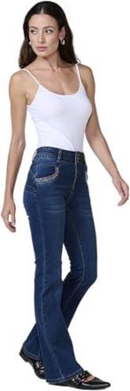 Kor&ouml;shi Jeans bleu fonc&eacute; pour femme Boot Cut Push up avec paillettes, de couleur bleue OSC, bleu, 42