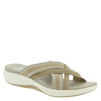 Clarks Damen Mira Isle Slide Sandale, Sand Kombi Textil, 8.5 Wide