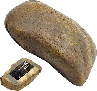 Generico Steinschl&uuml;sselhalter: Harzaufbewahrung f&uuml;r den Au&szlig;enbereich, sicherer abschlie&szlig;barer Beh&auml;lter, staubdichter St&auml;nder, dekoratives Camouflage-Etui, f&uuml;r 