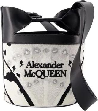 Alexander McQueen Alexander McQueen Beuteltaschen - The Bucket Bow Crossbody - Leather - White - Gr. unisize - in Schwarz - für Damen