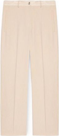 Fiorella Rubino Femme, Pantalons, Beige, Taille: 46 FR Pantalon Regular &agrave; Effet Rayure &Eacute;pingl&eacute;e