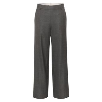 Part Two Graue Flanell Melange Wide-Leg Stoffhose - - Trousers - Damen - Grau - L