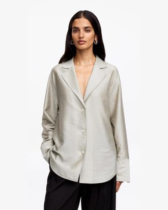 Arket Eleganter Blazer Im Hemden-Stil -Beige