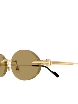 Cartier CT0615S Oval Metal Frame Sunglasses - Gold