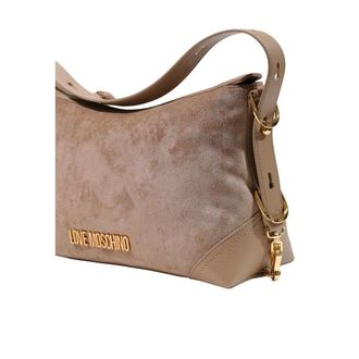 Love Moschino Suede-Effect Polyester Shoulder Bag - Beige