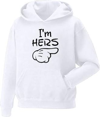 Generico Shes Mine Sweat à capuche pour femme Motif romantique pour la Saint-Valentin et un anniversaire, blanc, XXXL