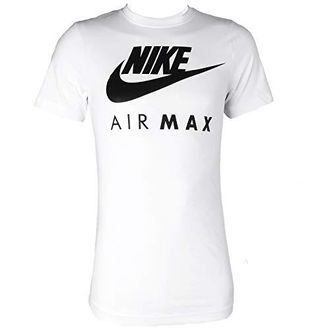 Nike Air Max Tee T-Shirt de Sport en Coton pour Homme Blanc/Noir, Blanc, M