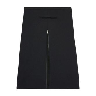 Courr&egrave;ges Midi-Rock mit Frontrei&szlig;verschluss - - Skirts - Damen - Schwarzk - M