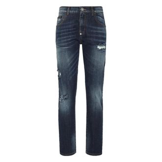 Philipp Plein Femme, Jeans, Bleu, Taille: W28 Denim Pantalons Ex Boyfriend Fit