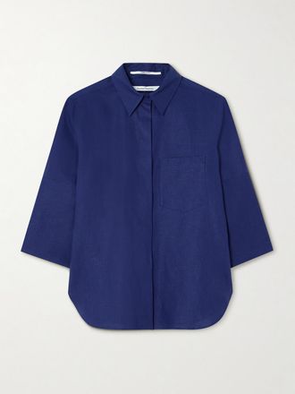 Another Tomorrow Chemise En Lin - Bleu