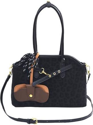 Generic Motif léopard - Sac à provisions avec fermeture éclair - Élégant - Sac à main avec long motif léopard - Sac à bandoulière pour femme - Pour les voyage