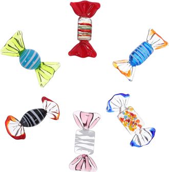 Valiclud 6st&uuml;cke Teilige Bonbonglas-Dekoration Dekorative Glasornamente Bonbonglasfiguren K&uuml;nstliche S&uuml;&szlig;igkeiten zur Dekoration f&uuml;r Puppenh&auml;user und Feste