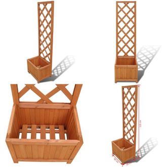 vidaXL Vidaxl - Jardini&egrave;re en treillis 40 x 30 x 135 cm - Jardinierre En Bois - Jardini&egrave;re Avec Treillis - Pot De Fleurs Exterieur - Plante Grimpante