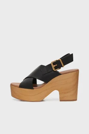 Gerard Darel Sandales compens&eacute;es en cuir - HAYDEN - Noir