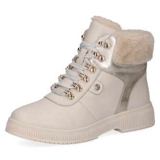 Caprice Damen Stiefeletten zum Schnüren Gefüttert, Weiß (Offwhite Comb), 38 EU