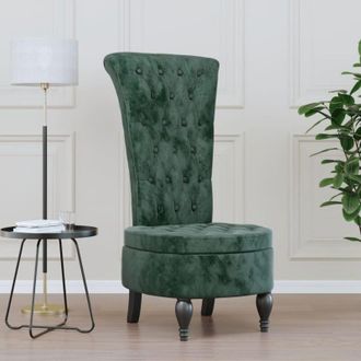 vidaXL Vidaxl - Chaise &agrave; dossier haut vert fonc&eacute; velours conception de bouton