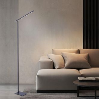 Nowa Stehlampe anthrazit Touchdimmer Wohnzimmerlampe LED Stehleuchte, Spot beweglich, 6,5W 500lm warmwei&szlig;, BxH 43,5 x 145 cm