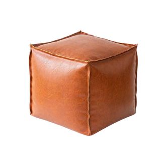 Generic Aufbewahrungs-Fu&szlig;hocker - bef&uuml;llbarer W&uuml;rfelsitz aus Leder, 40 cm | Ungepolstertes Bodenkissen mit Taschendesign | Vielseitiger, dekorativer Sitz-Orga