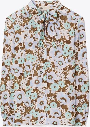 Tory Burch Damen Bedruckte Schluppenbluse aus Viskose