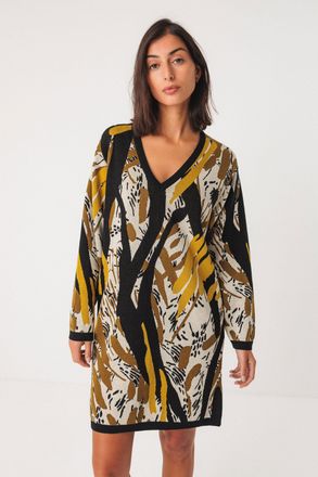 SKFK Damen vegan Strickkleid Aiza Mehrfarbig