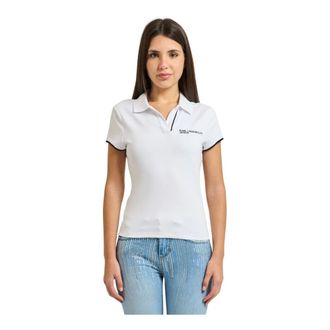 Karl Lagerfeld Femme, Tops, Blanc, Taille: 36 FR Polo Slim Logo