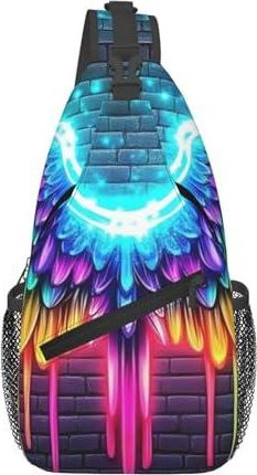 Generic Sac &agrave; dos &agrave; bandouli&egrave;re avec ailes dange fluo pour homme