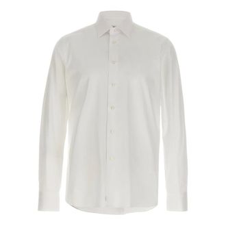 Borriello Homme, Chemises, Blanc, Taille: M Spaccanapoli Cotton Twill Shirt