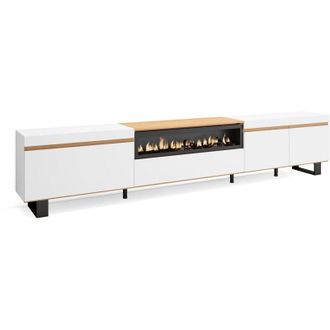 Skraut Home Skraut Home - TV-Schrank, Lowboard, f&uuml;r Wohnzimmer und Esszimmer, 288x35x57 cm, F&uuml;r gro&szlig;formatiges TV, Elektrokamin., Industriedesign, Moderner Stil