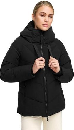 Marikoo Veste dhiver pour femme (XS-3XL) - Matelass&eacute;e, avec capuche solidement int&eacute;gr&eacute;e, 4 poches - N078, Noir, L