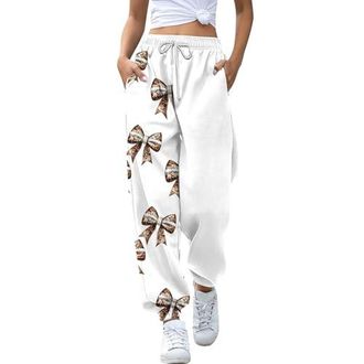 Generic Pantalon de surv&ecirc;tement pour femme - Pantalon de yoga taille haute avec poches - Pantalon court pour femme, blanc, 3XL