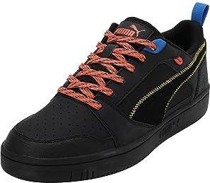 Puma Puma Rebound v6 Low Open Road Baskets d&eacute;contract&eacute;es pour homme, noires, taille 44,5