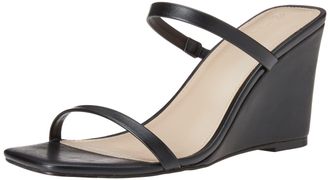 The Drop Sophia Sandale mit Keilabsatz f&uuml;r Damen, Zwei Riemen, Schwarz, 41 EU