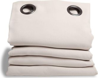 MOONDREAM DecibelControl 3-in-1-Vorhang gegen L&auml;rm, schalld&auml;mmend, Winter, Sommer, 100 % blickdicht, patentierte Technologie, hergestellt in EU, &Ouml;sen, Beige, 13