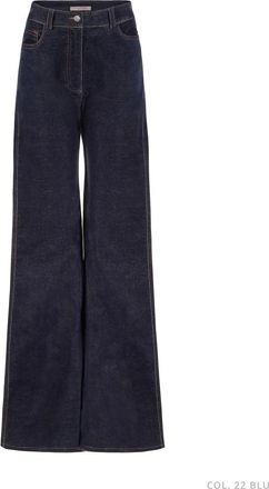 D.exterior Femme, Jeans, Bleu, Taille: 44 FR Pantalon Cinque Tasche