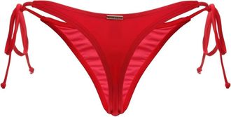 Relleciga Damen Bademode Bikinihose Tanga-Unterteil mit Schn&uuml;rchen Rot M/L