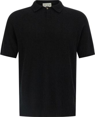 Maryya Maryya, Homme, Tops, Noir, Taille: XL Polo en coton boucl&eacute;