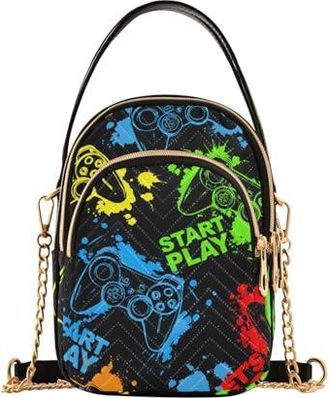 Mnsruu Sac à bandoulière pour femme, manette de jeu, sac à dos, sac à main, petit sac à bandoulière avec sangle réglable