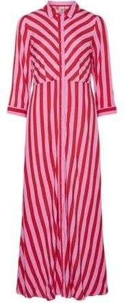 Vero Moda Yassavanna Robe Longue pour Femme S Noos, Cyclamen/Rayures : Doux amer, XS