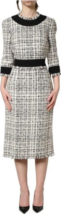 Dolce & Gabbana Femme, Robes, Noir, Taille: 34 FR Robe fourreau midi trap&egrave;ze