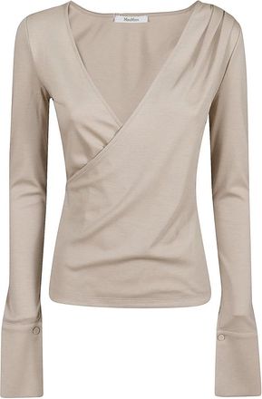 Max Mara Femme, Blouses et Chemises, Beige, Taille: 38 FR Mxpadagio Scollo V Jersey